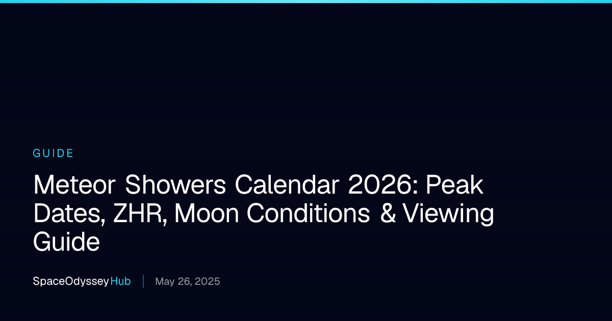 Meteor Showers Calendar 2026: Peak Dates, ZHR, Moon Conditions ...